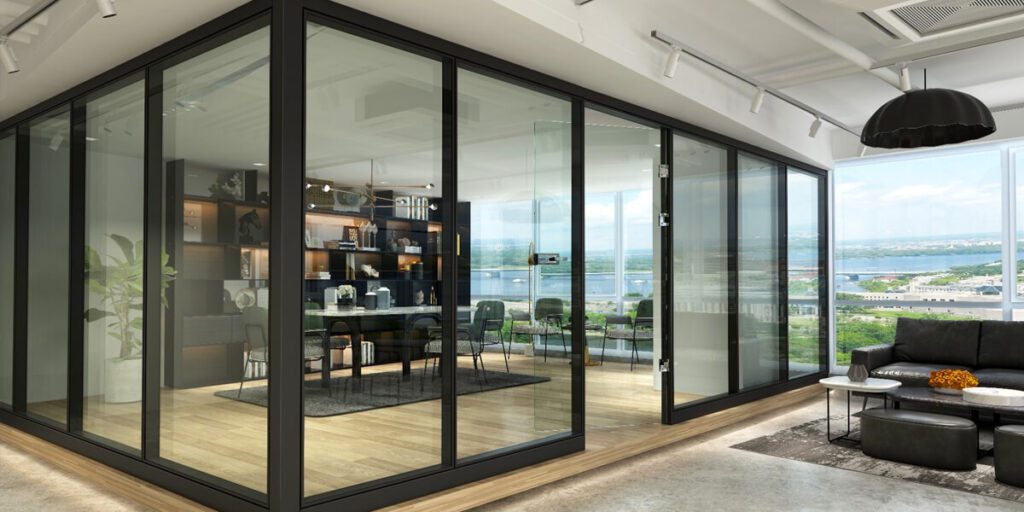 Framed Glass Partitioning Models & Prices » Vision Art Aluminium